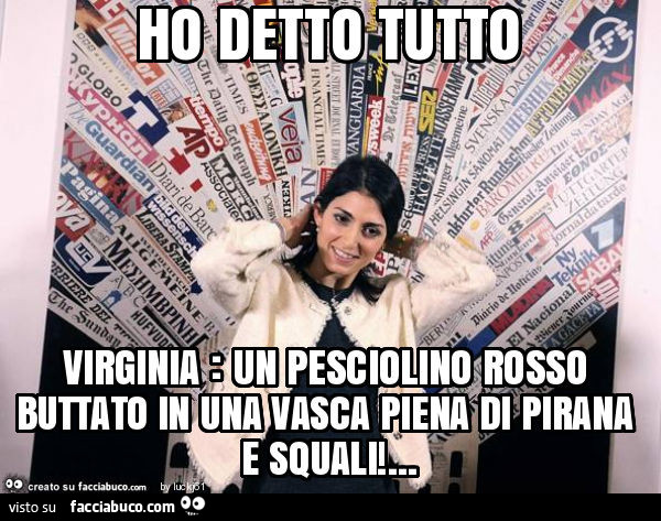 Tutti i meme su Virginia Raggi - Facciabuco.com